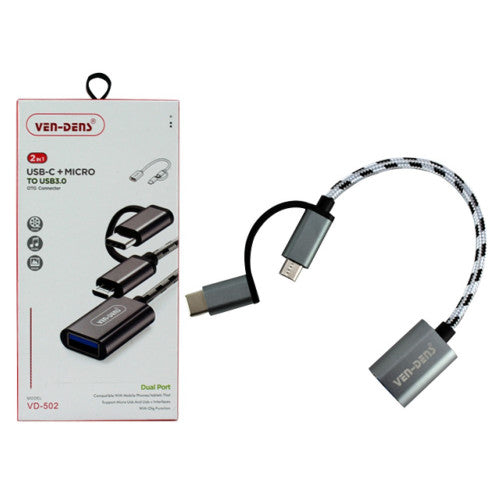 Ven-Dens Usb -C + Micro To Usb Org Connector – Xtreme Tech Ltd