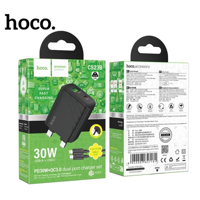 Hoco CS23B 30W Pd Dual Port Super Fast charger – Xtreme Tech Ltd